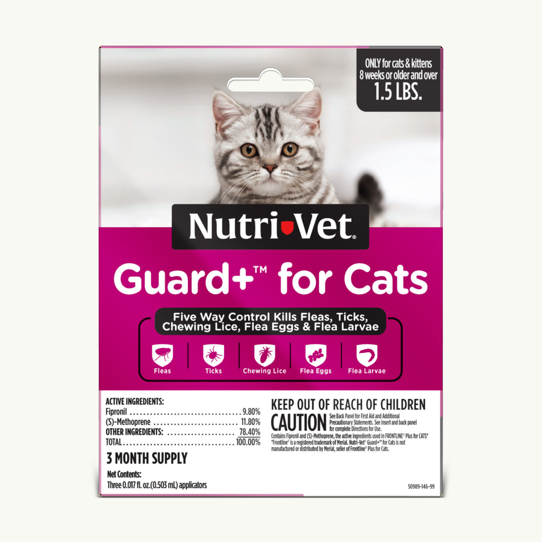 Guard+ for Cats - Cat Flea and Tick Treatment | Nutri-Vet