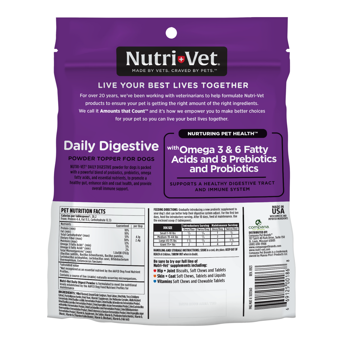 Nutri-Vet Daily Digestive Powder | Dog Digestion | Nutri-Vet