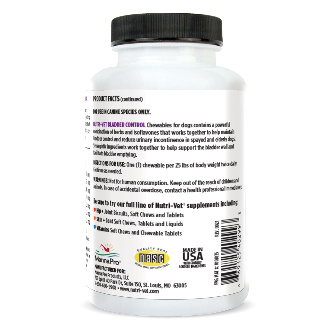 Bladder Control Chewable Tablets | Dog Digestive Health | Nutri-Vet